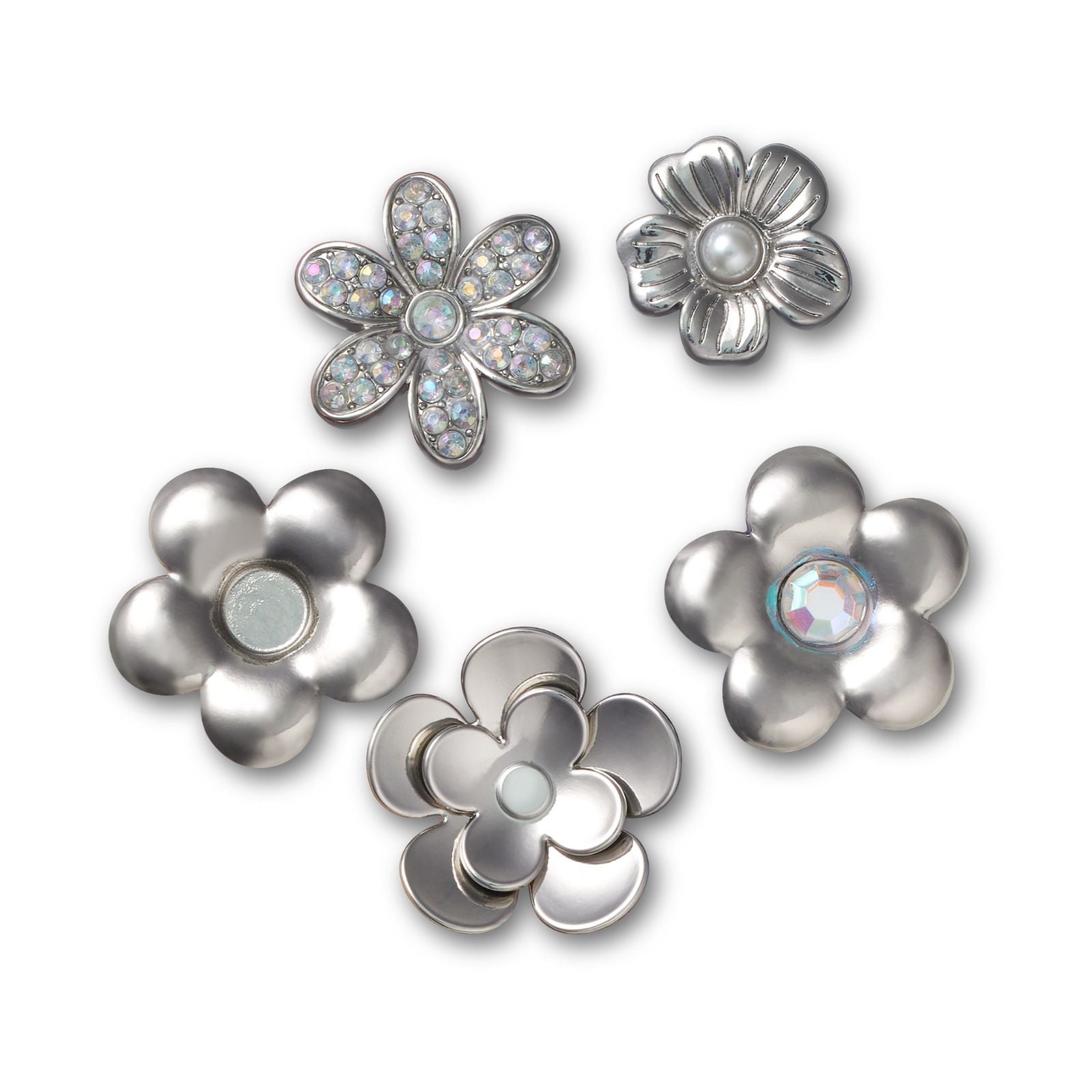 Jibbitz Monochrome Silver Flowers 5 Pack – Crocs Colombia